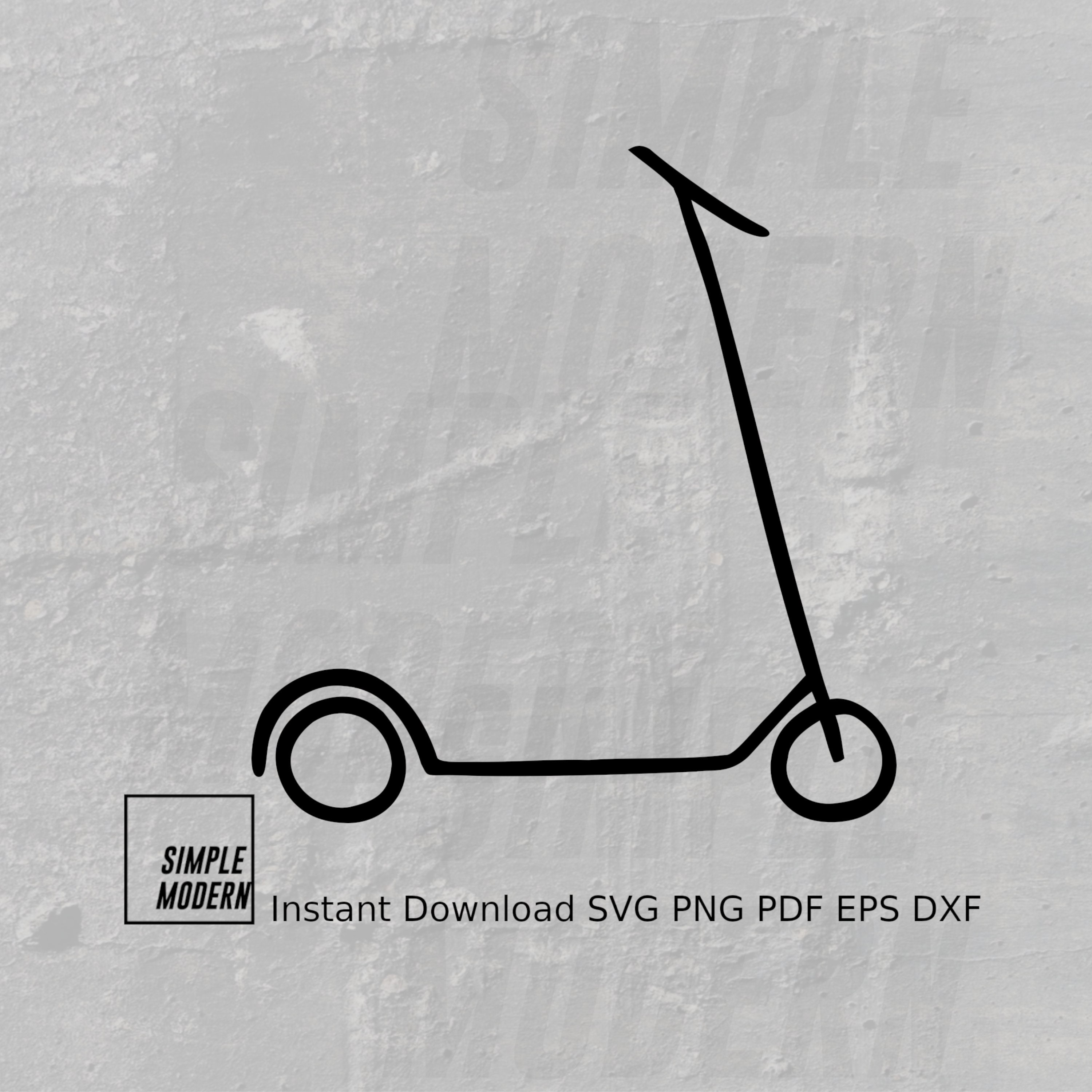 Hand Drawn Scooter SVG, Instant Download Simple Modern Scooter Drawing ...