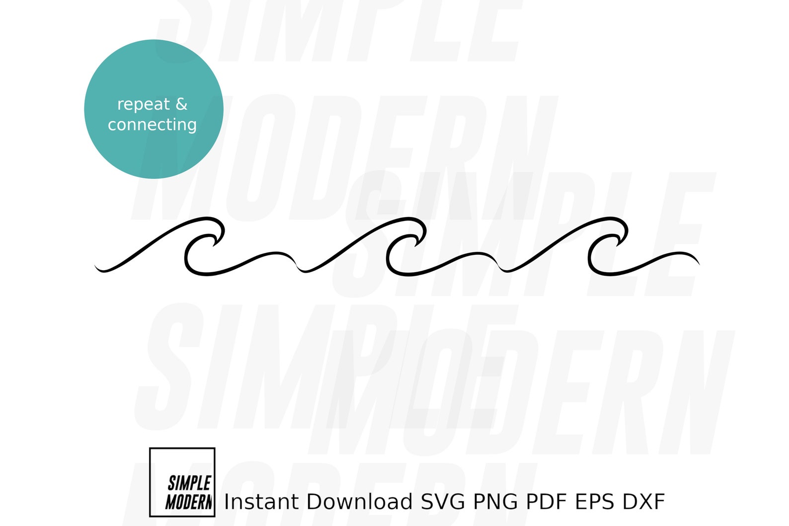 Hand-drawn Wave SVG, Simple and Clean Brush Stroke, Instant Download ...