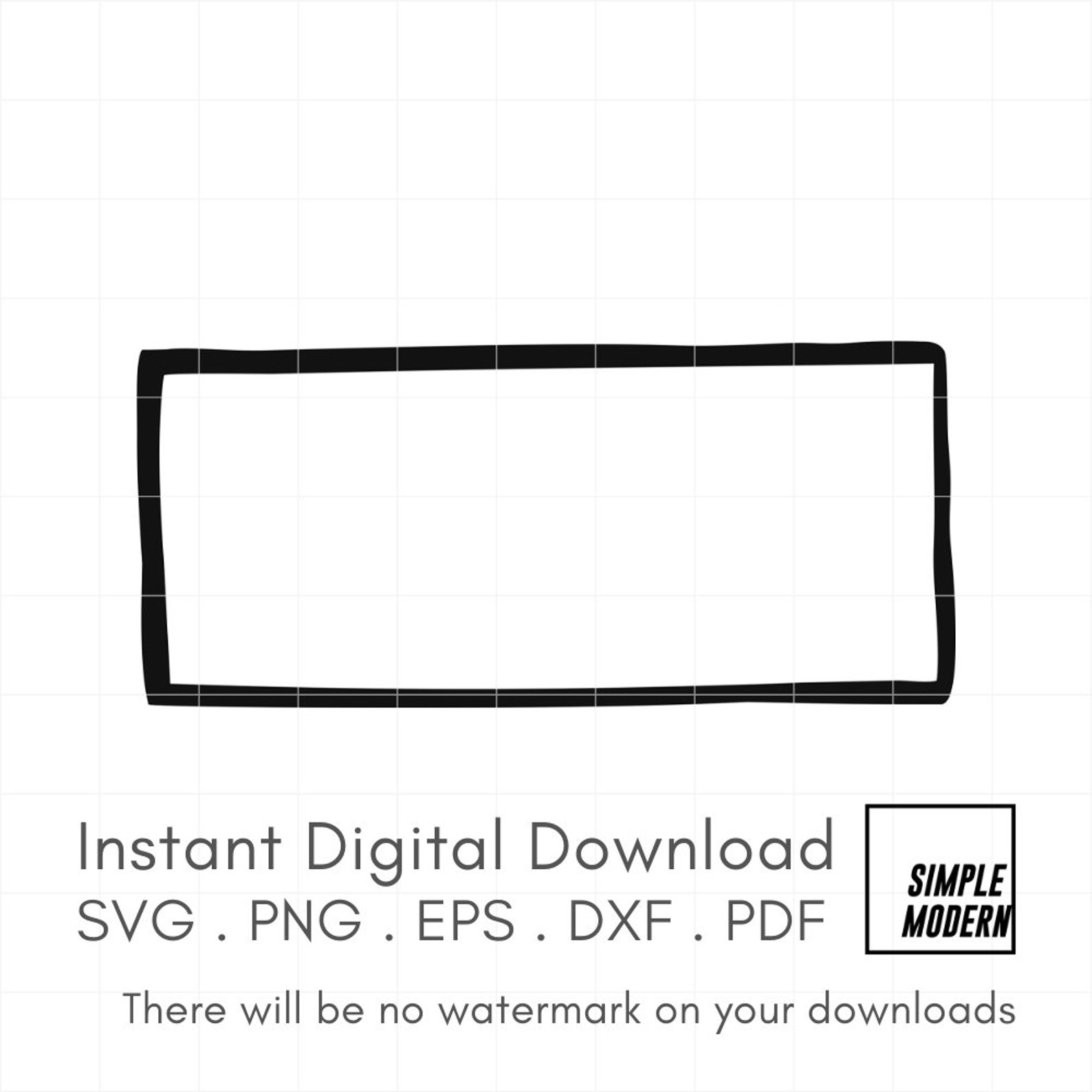 Hand Drawn Rectangle SVG, Geometric Shape Drawing Outline, Instant ...