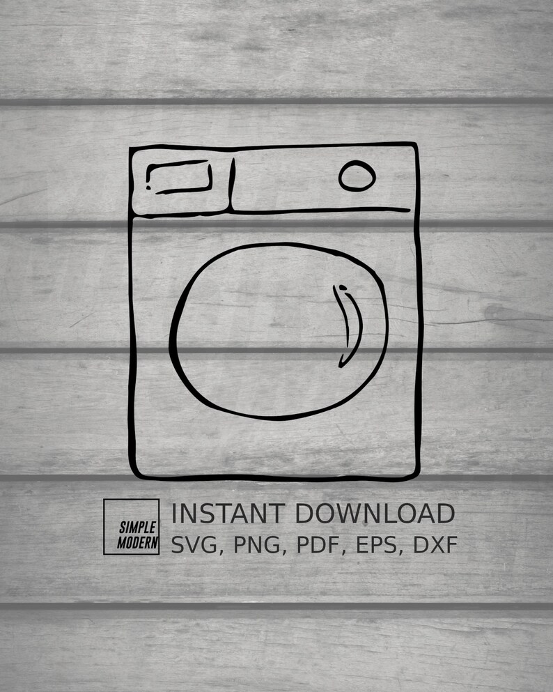 Washing Machine SVG, Washer Outline Illustration Drawing, Laundry Svg ...