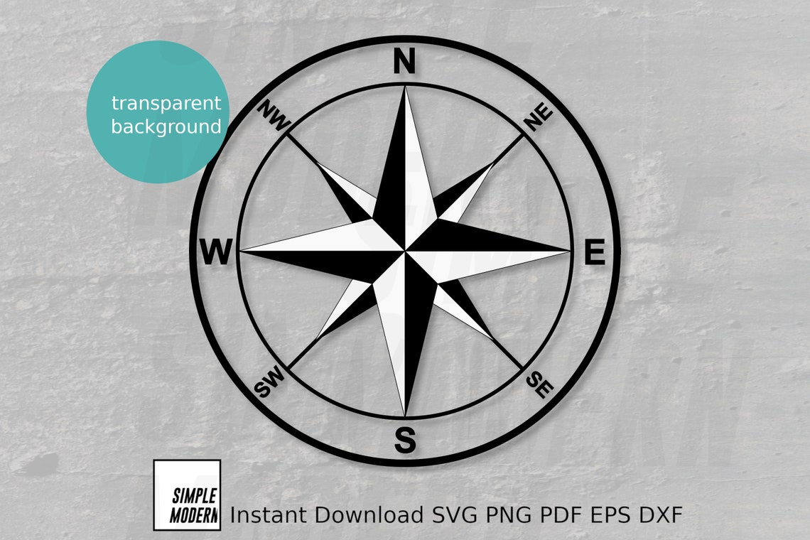 Compass SVG, Instant Digital Download Adventure Vector Line Art for ...