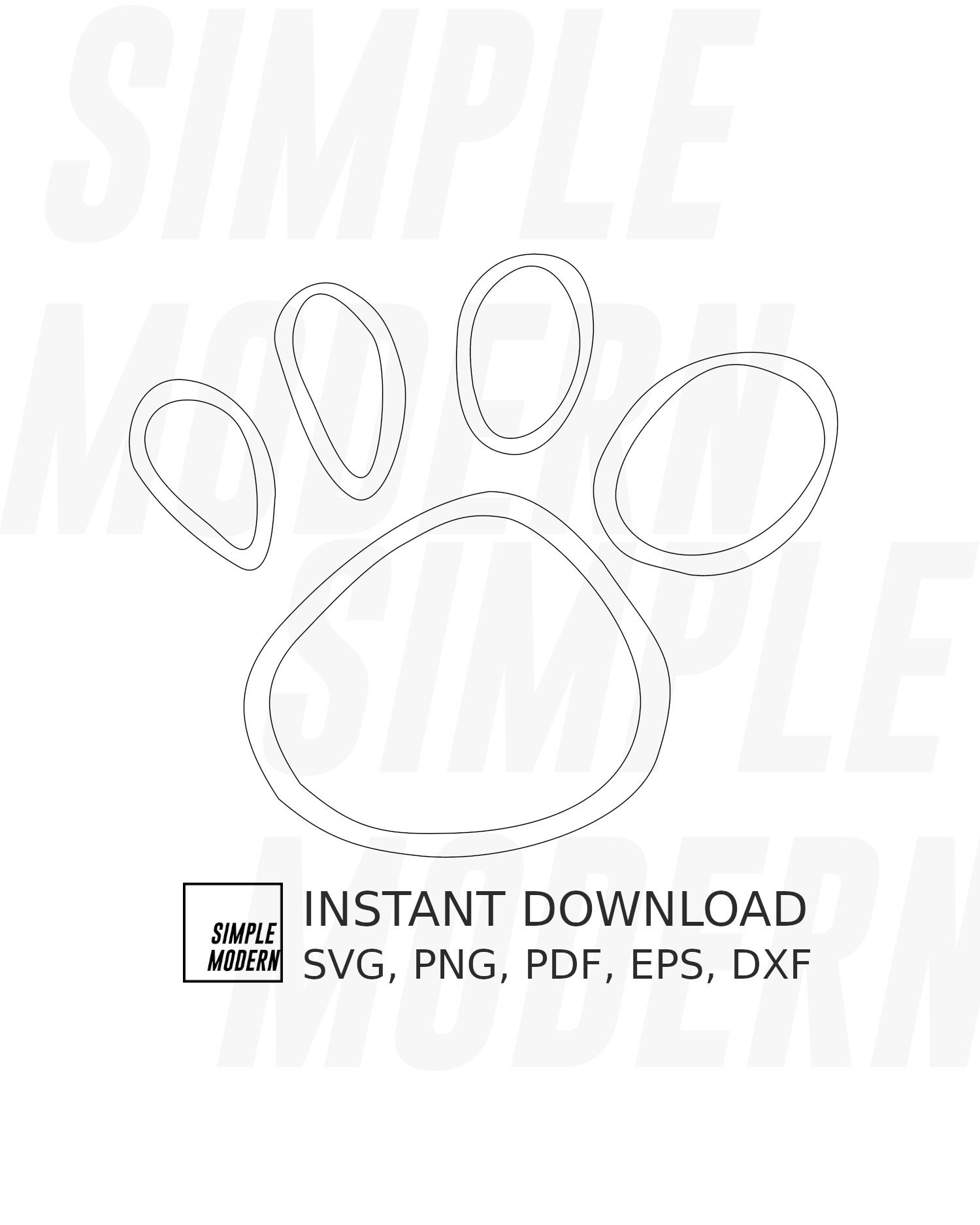 Paw Print SVG Files, Dxf, Eps, Vector Files Instant Digital Download ...
