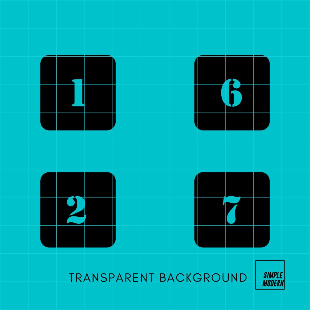 0 to 9 Number SVG File, Digits in Squares, Instant Digital Download ...