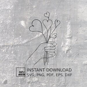 Hand Drawn Floral Heart SVG, Illustration Vector Files, Printable Wall ...