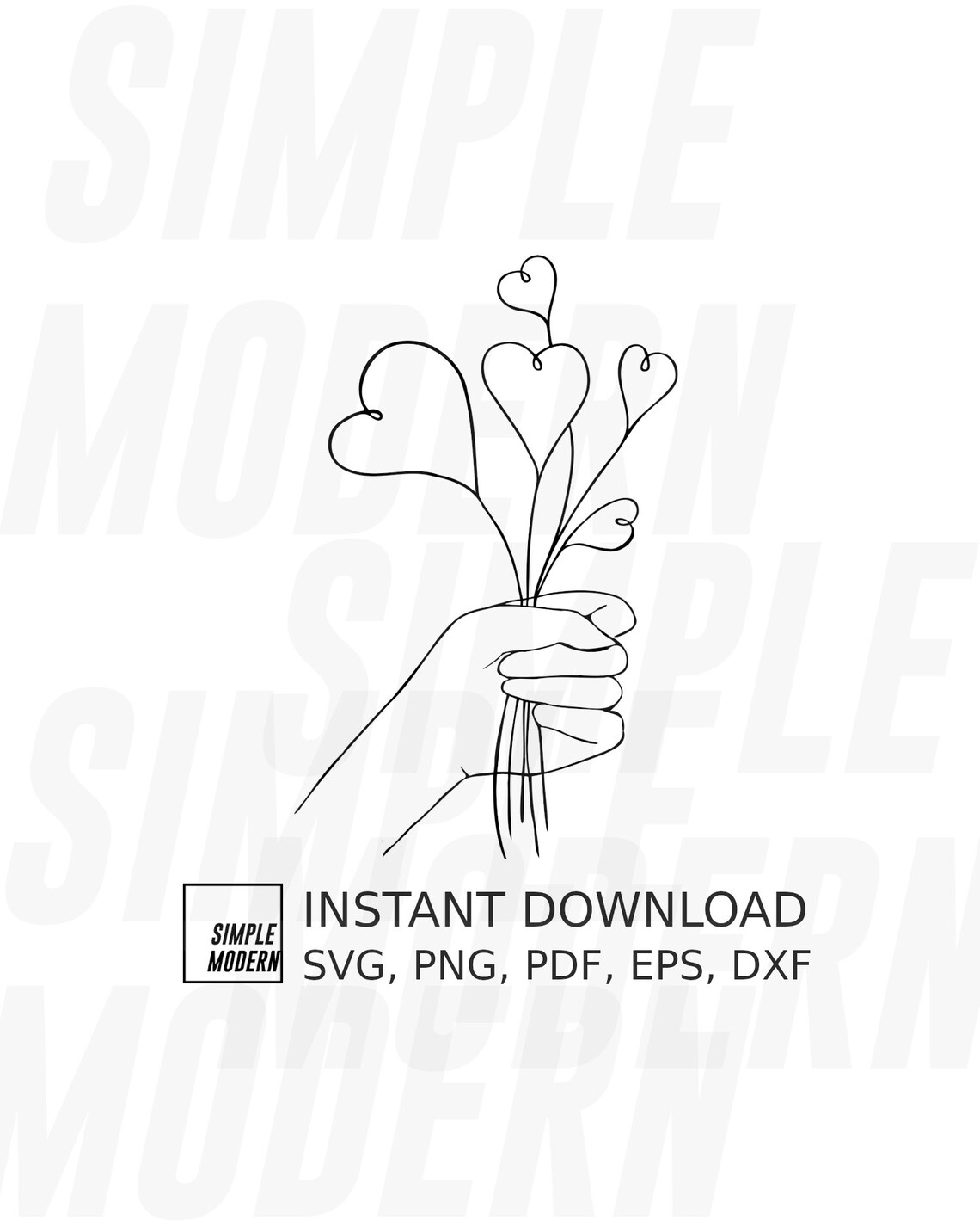Hand Drawn Floral Heart SVG Illustration Vector Files | Etsy