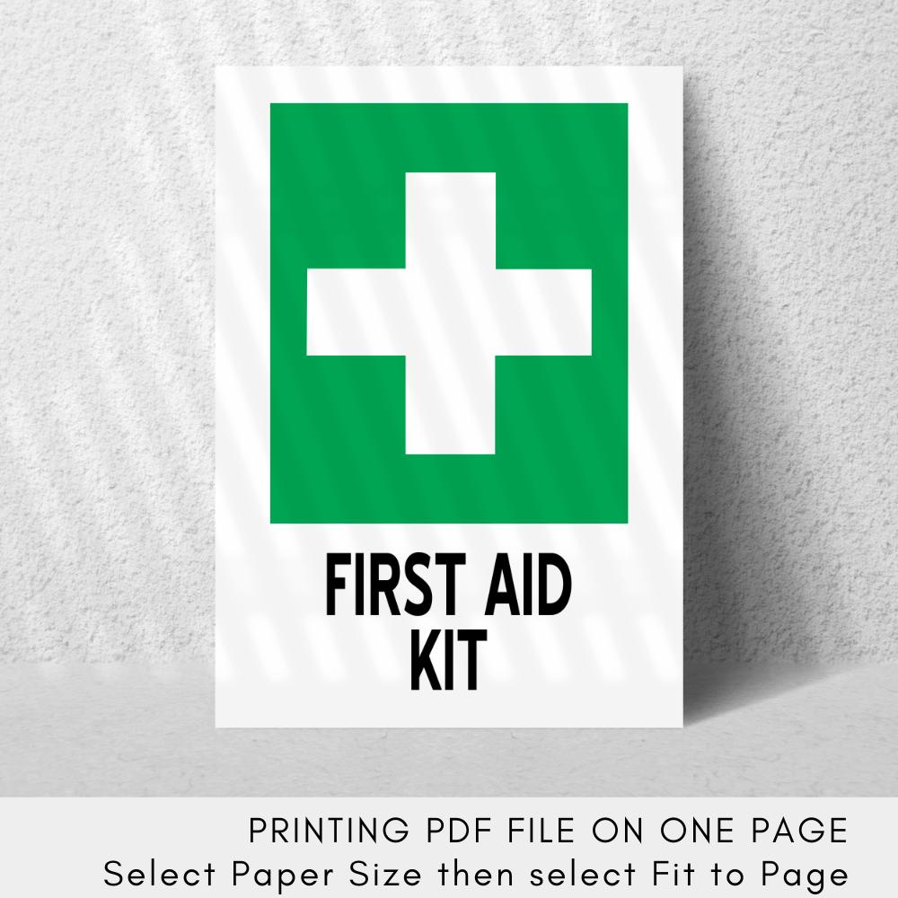 Minimalist First Aid Kit SVG File - Safety Signage Cut File for Cricut ...