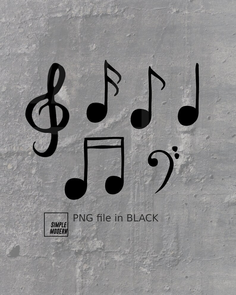 Bundle of Hand Written Music Notes SVG Files for Cutting, Brush ...