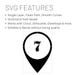 Map Marker Numbered SVG 1 to 10, Minimalist Location Pin Icons, Map ...