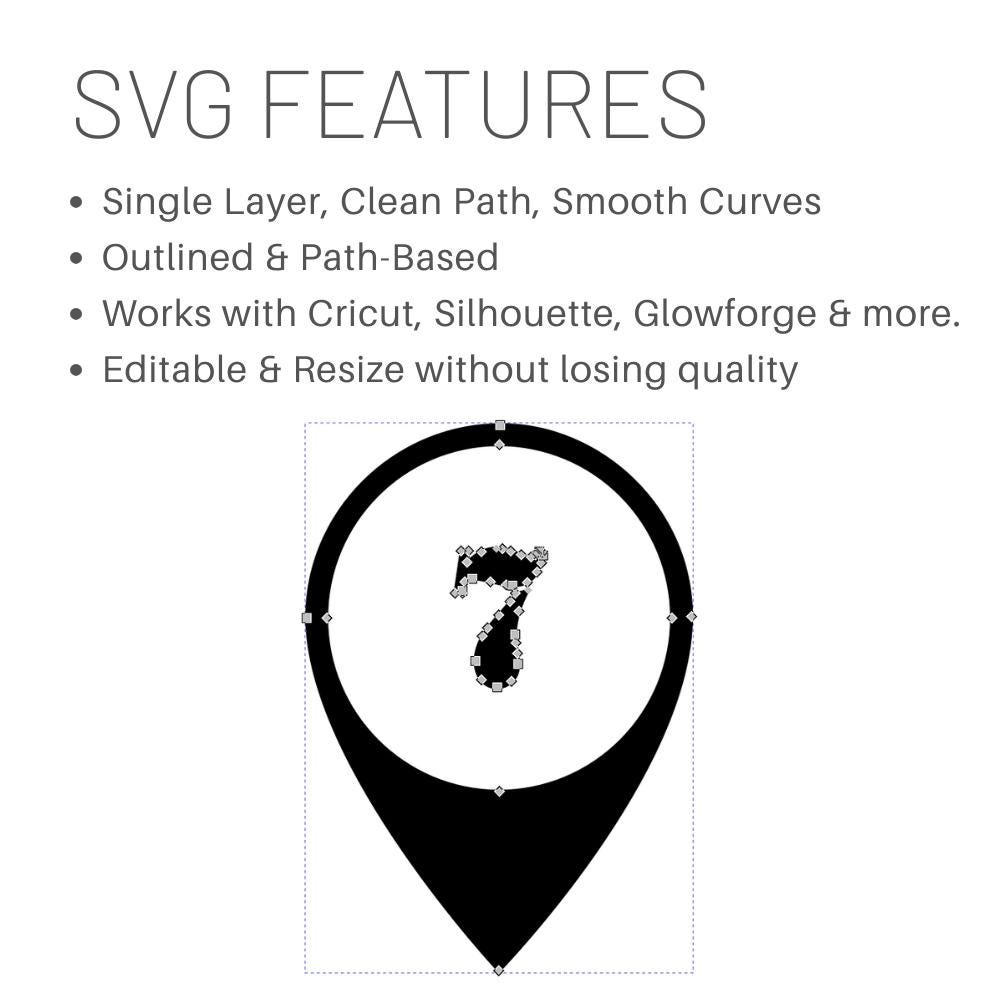 Map Marker Numbered SVG 1 to 10, Minimalist Location Pin Icons, Map ...