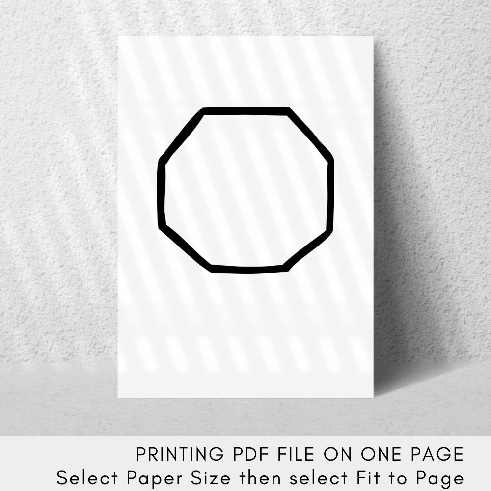 Hand Drawn Octagon SVG, Cute Octagon Shape Drawing Outline, Instant ...