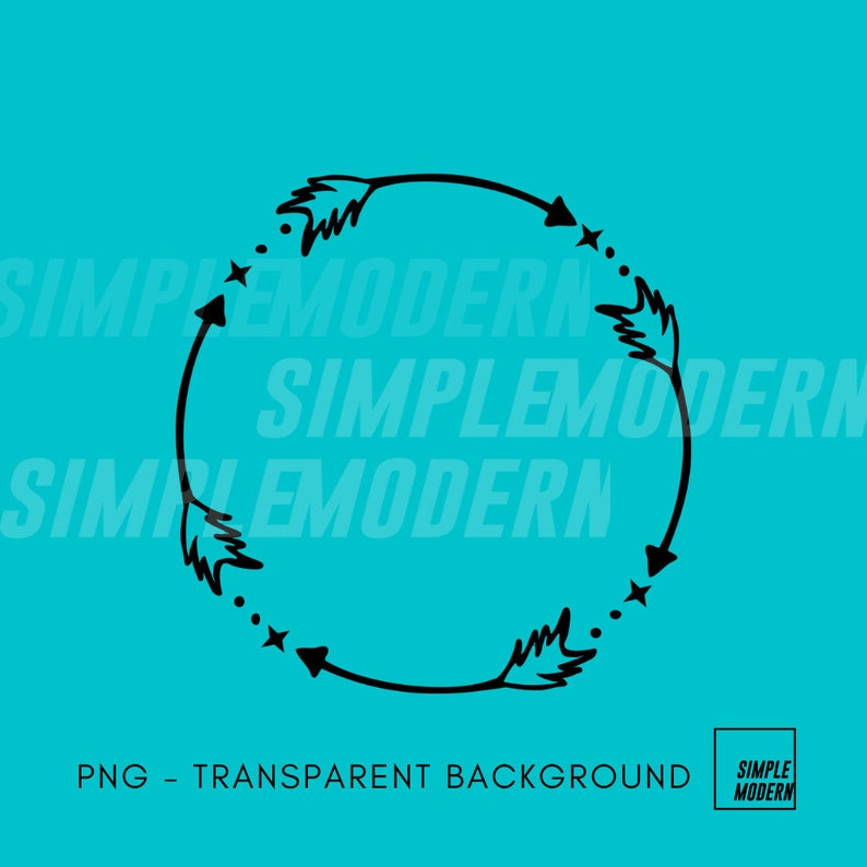 Arrow Circle Frame SVG File, Circle Monogram Frame Instant Download for ...