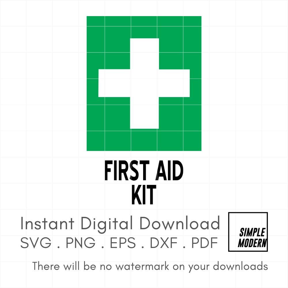 Minimalist First Aid Kit SVG File Safety Signage Cut File for Cricut ...