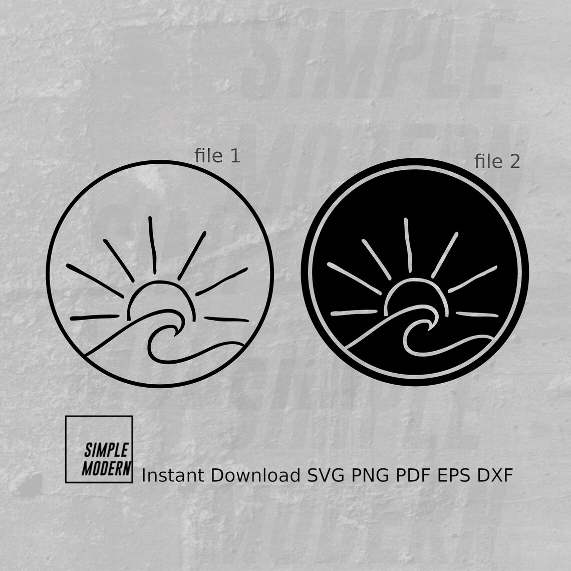 Hand-drawn Sun Wave SVG in a Round Border Simple and Clean - Etsy