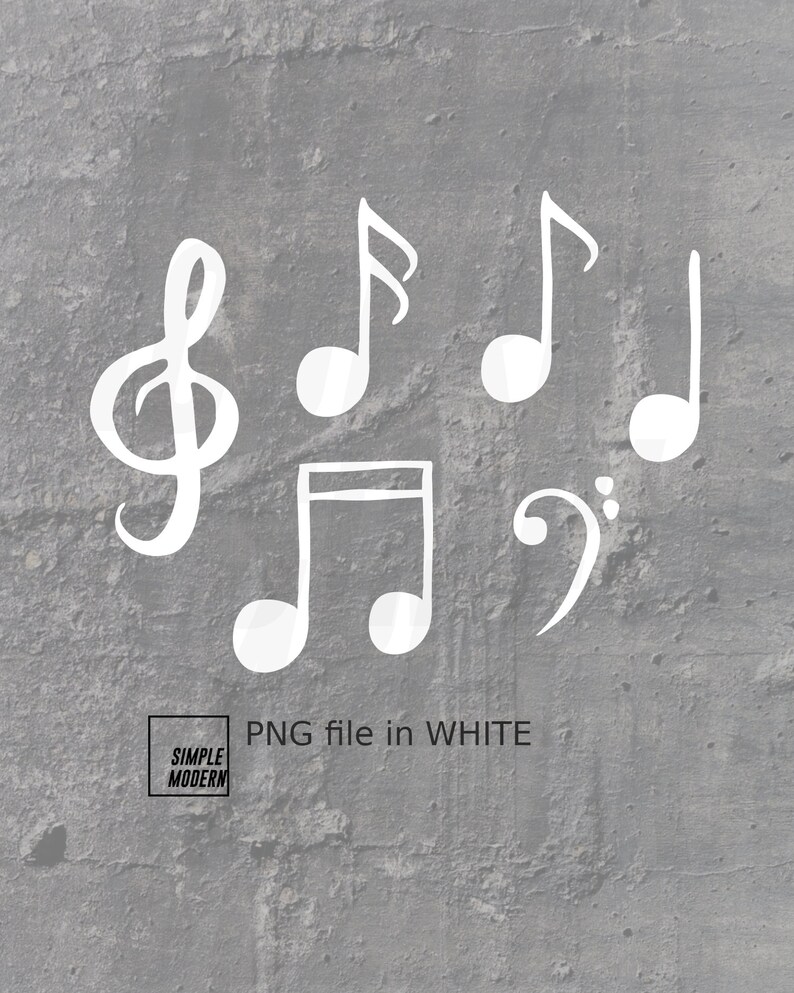 Bundle of Hand Written Music Notes SVG Files for Cutting, Brush ...