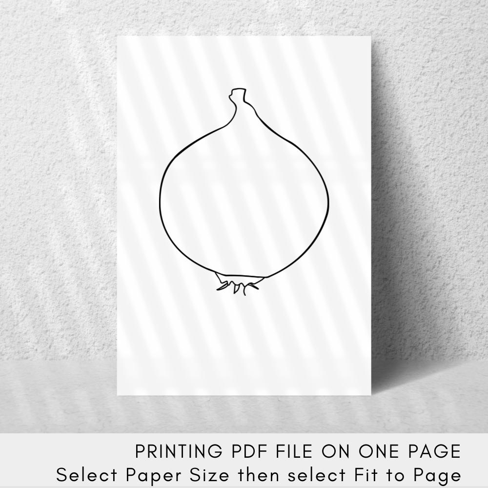 Minimalist Onion SVG for Cutting Machine, Hand-drawn Line Art Vegetable ...