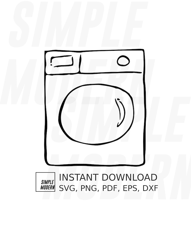Washing Machine SVG, Washer Outline Illustration Drawing, Laundry Svg ...