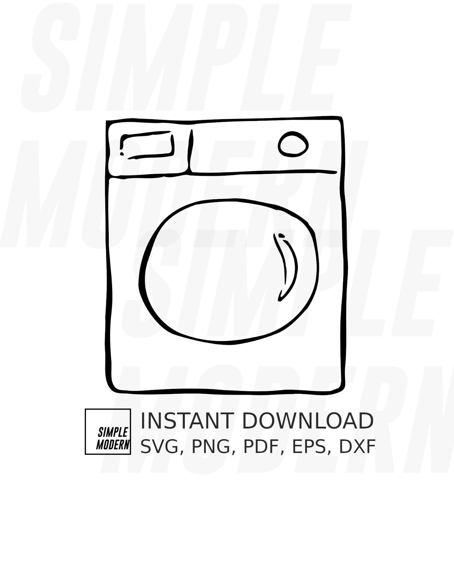 Washing Machine SVG, Washer Outline Illustration Drawing, Laundry Svg ...