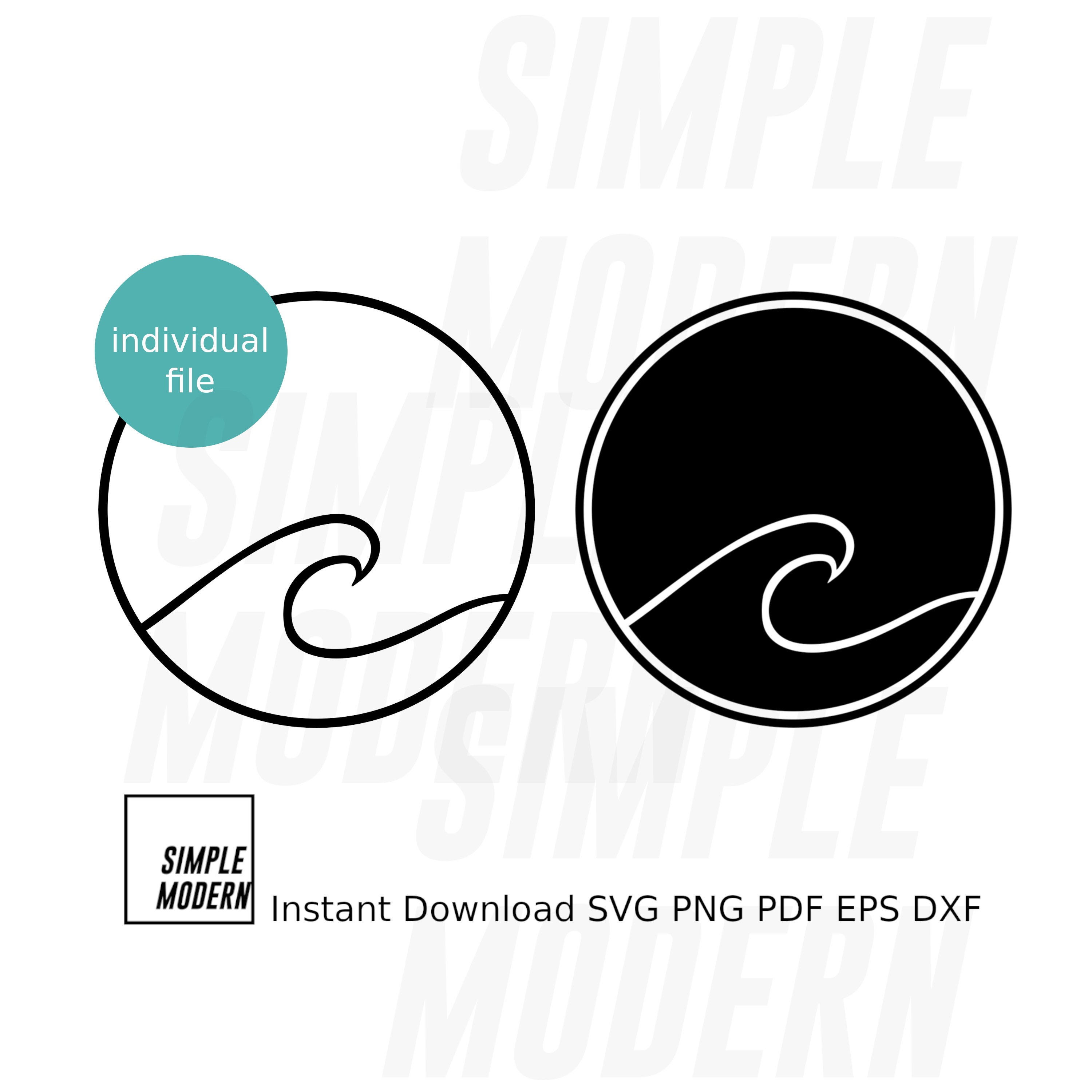 Hand-drawn Circle Wave SVG, Simple and Clean Line Drawing, Instant ...
