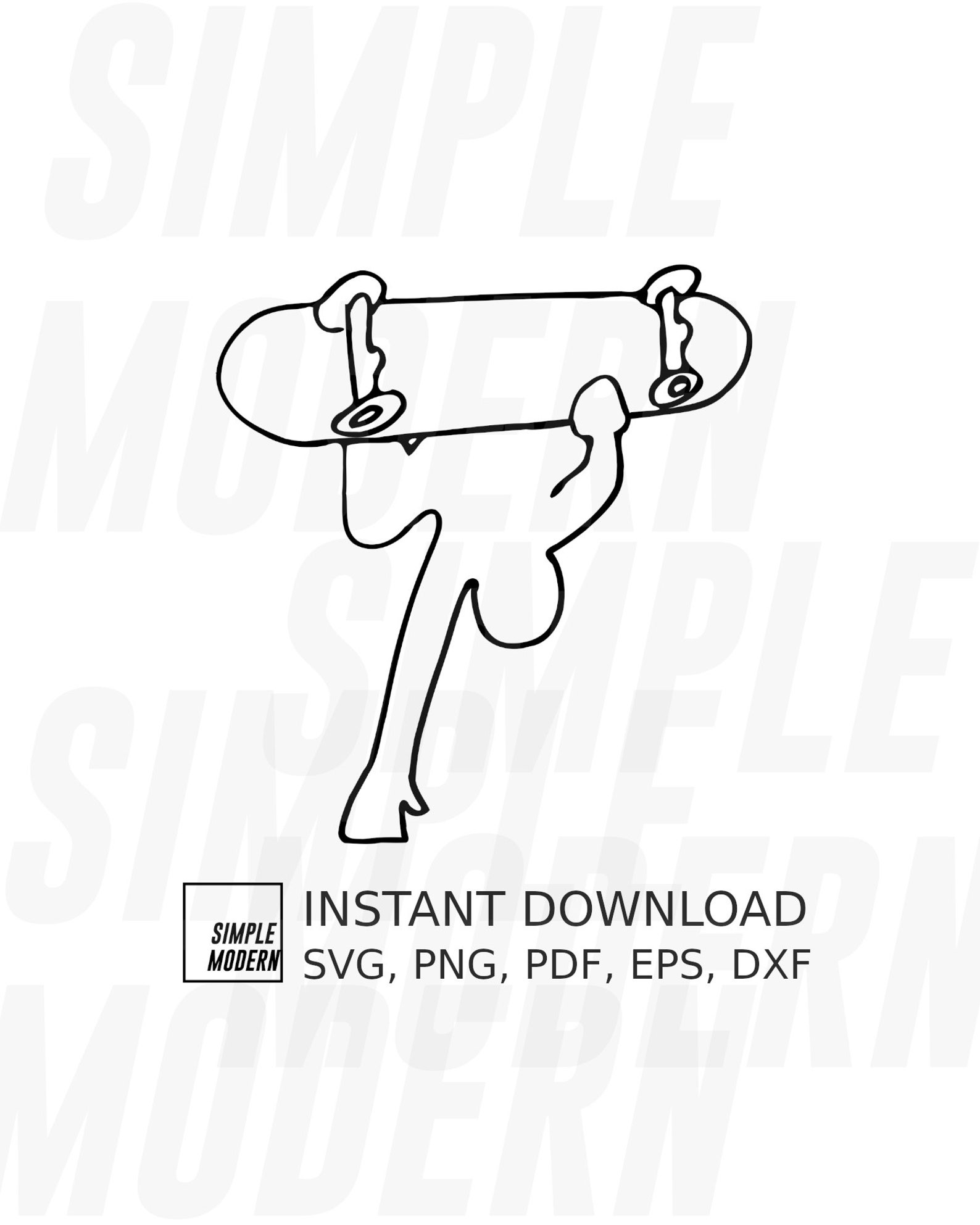 Hand-drawn Skateboarding Invert Stick People SVG for Cutting, PNG for ...