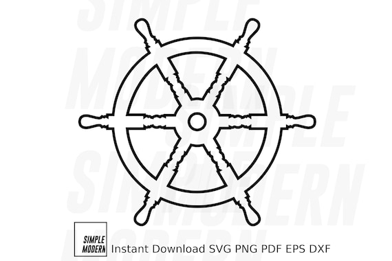 Ship Wheel SVG Instant Digital Download Nautical Vector Line | Etsy