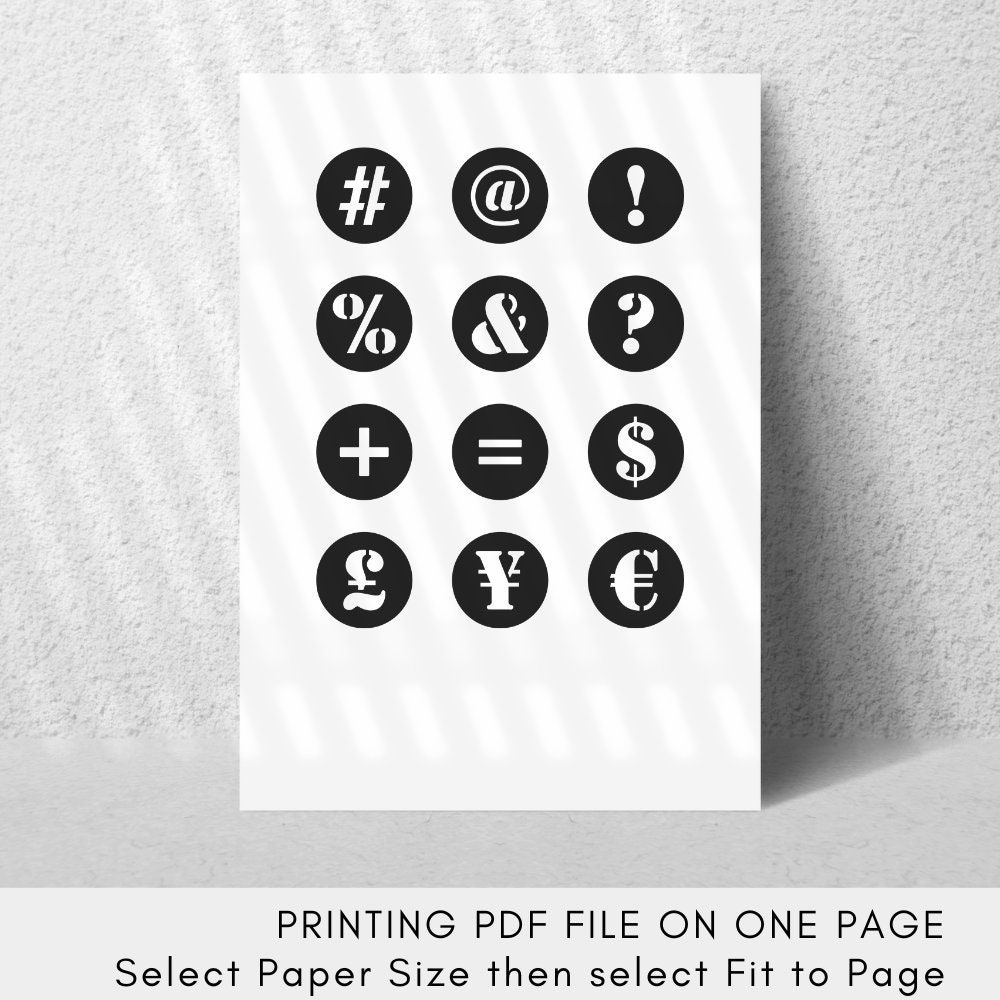 Punctuation Symbols in Black Circle SVG Files, Instant Download Special ...