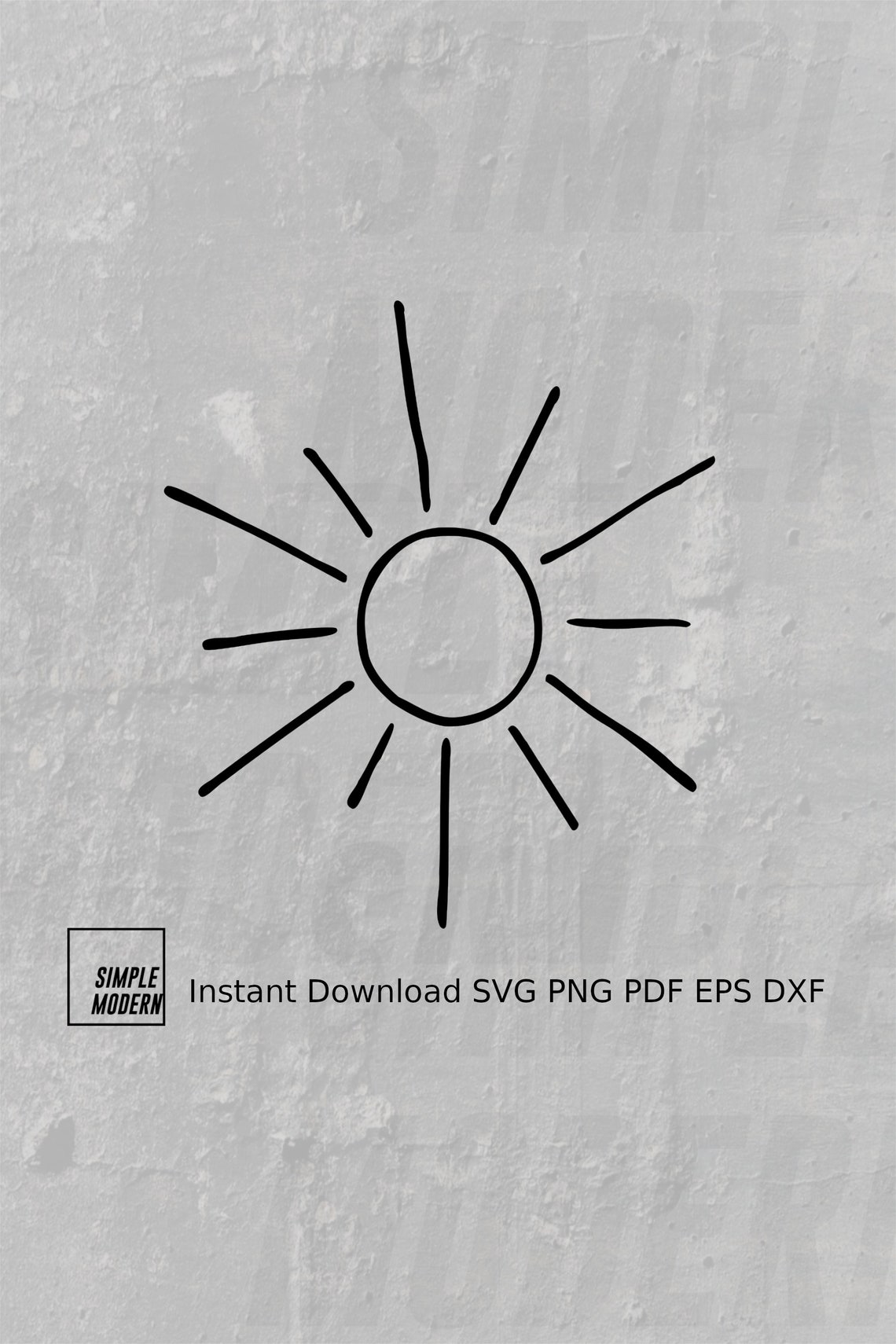 Hand Drawn Sun SVG File Png Dxf Eps Pdf DIGITAL DOWNLOAD Line - Etsy