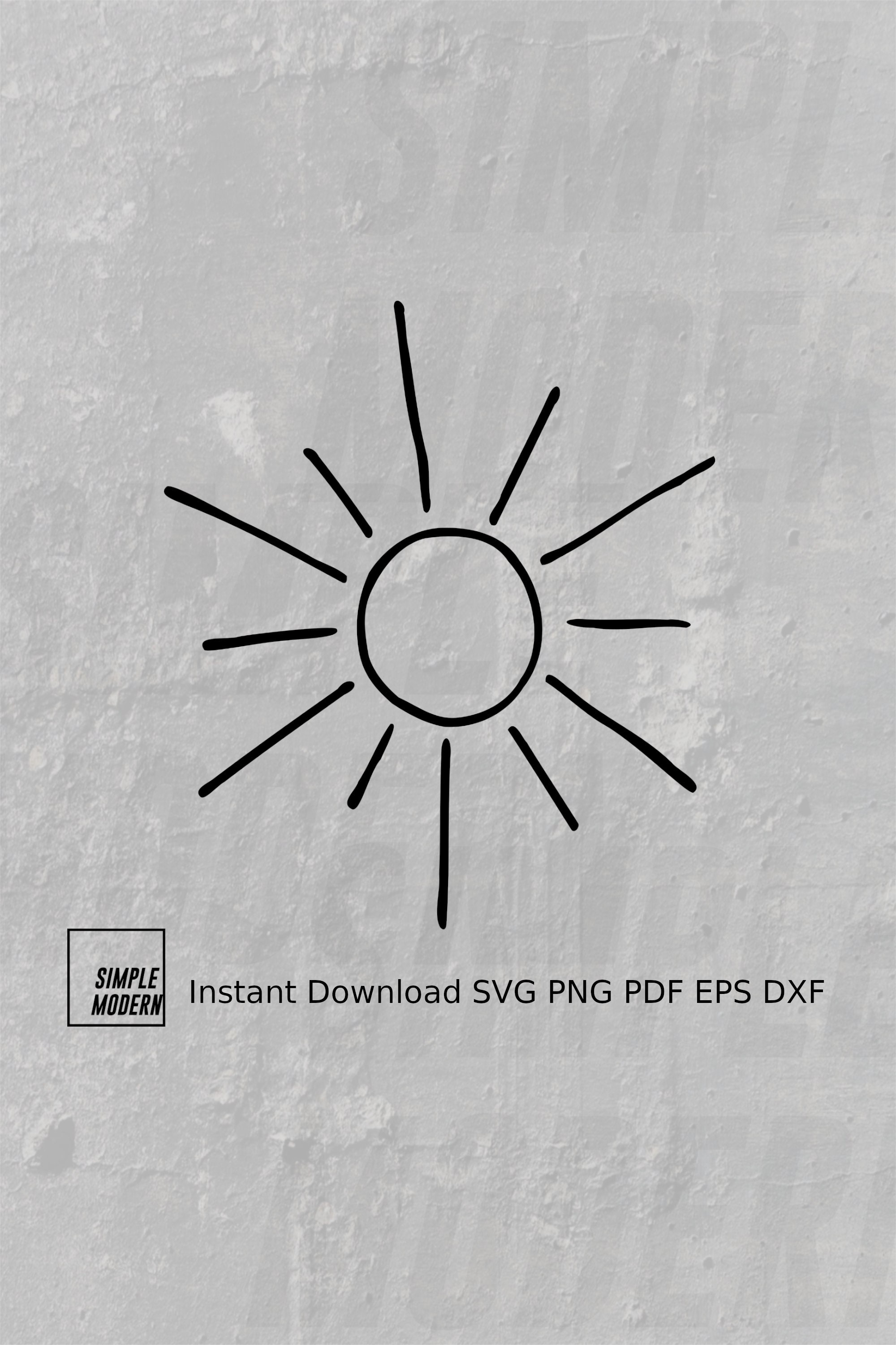 Hand Drawn Sun SVG File Png Dxf Eps Pdf DIGITAL DOWNLOAD Line - Etsy