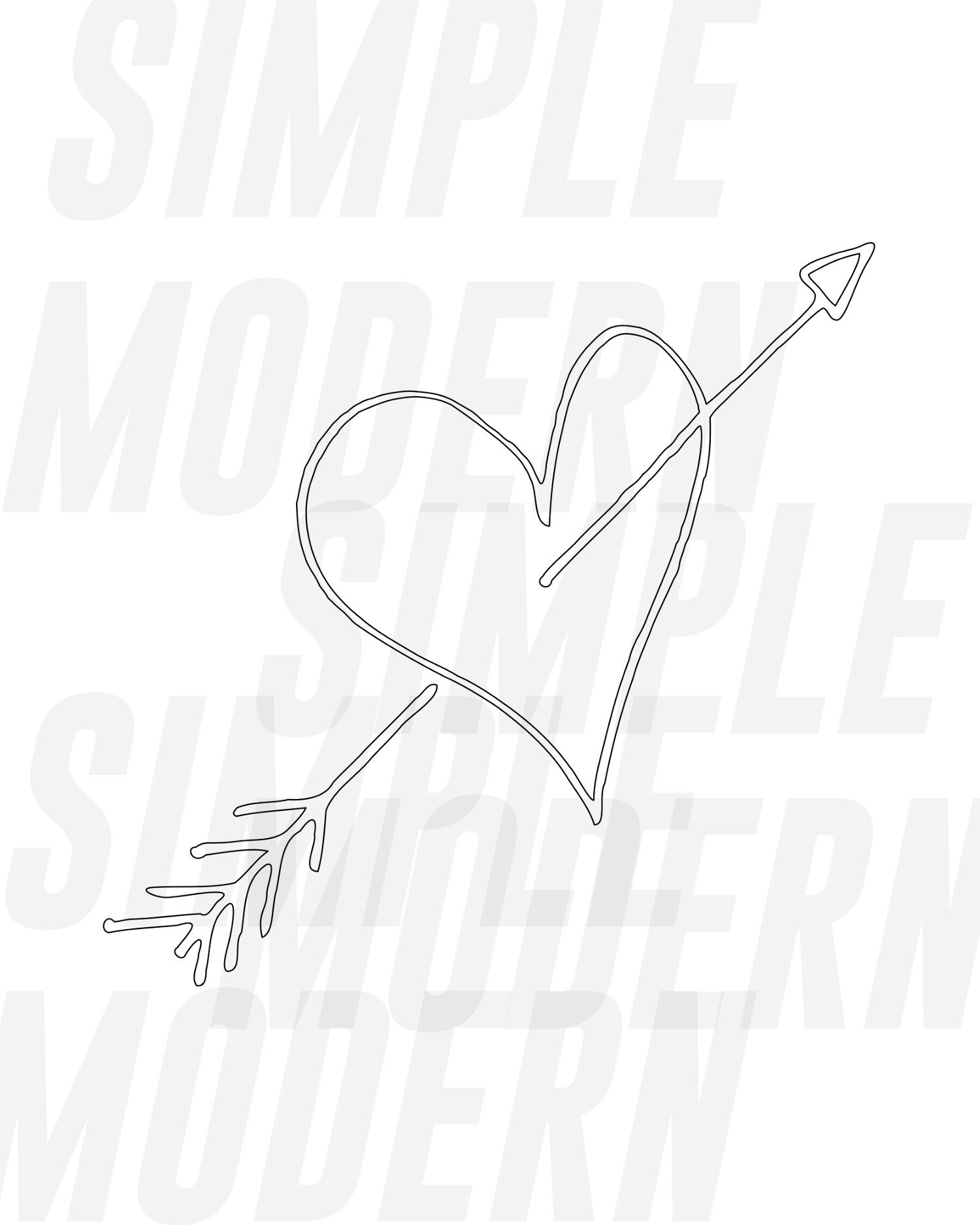 Hand Drawn Heart Arrow SVG Files, Lovestruck Valentines' Day Design ...