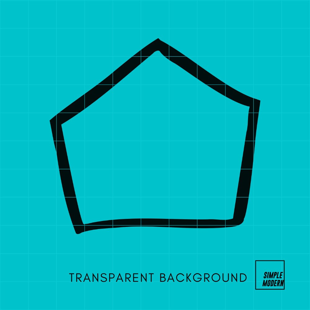 Hand Drawn Pentagon SVG, Geometric Shape Drawing Outline, Instant ...