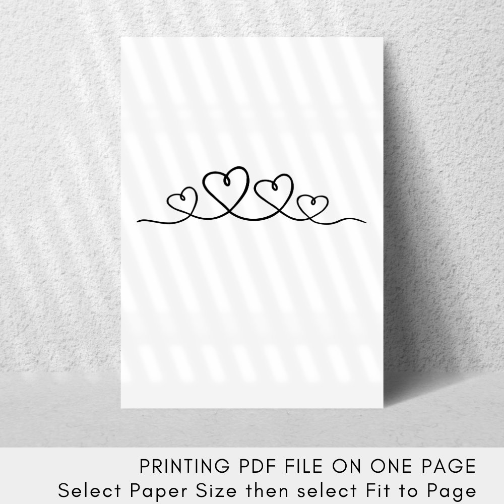 Hand Drawn Four Heart SVG File for Cutting and Printing, Instant ...