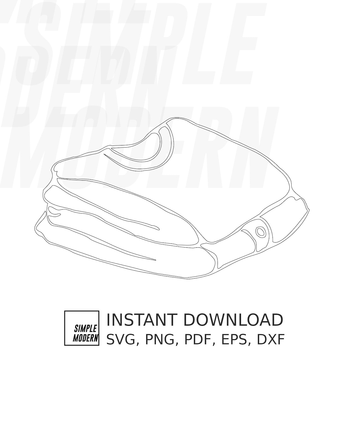 Digital Download Folded Clothes SVG, Black and White Laundry Drawing ...