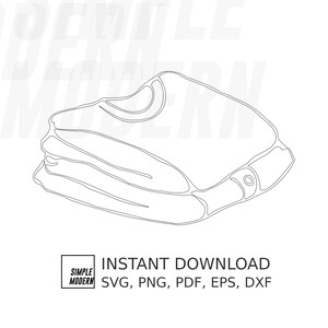 Digital Download Folded Clothes SVG, Black and White Laundry Drawing ...