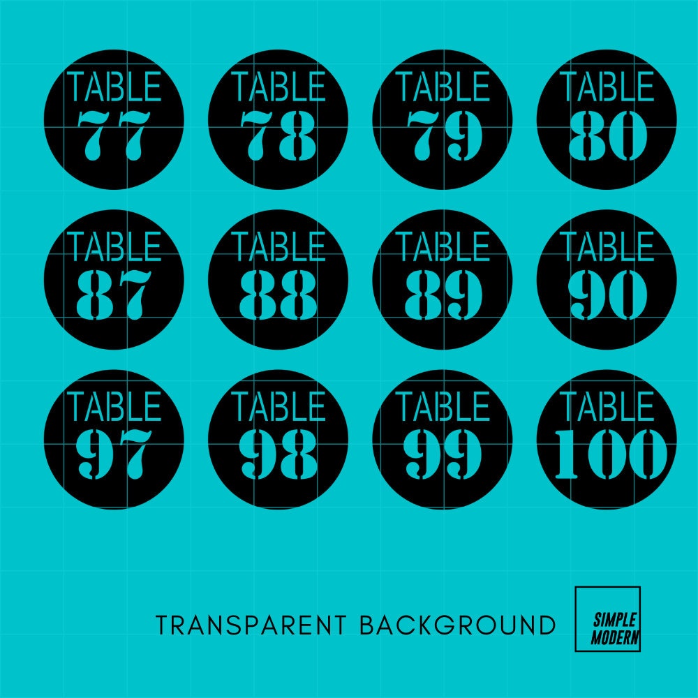 Round Shape Table Number SVG Files, Instant Download Simple Minimal ...