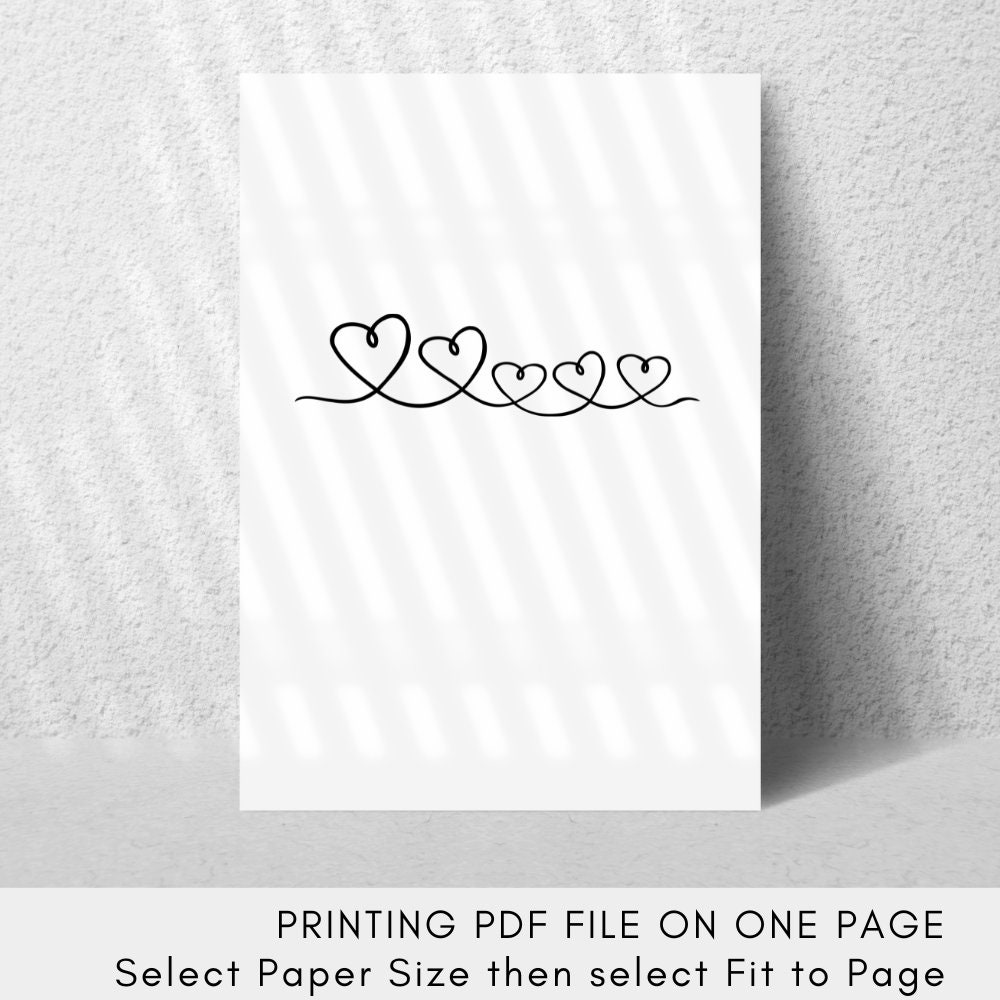 Hand Drawn Five Heart SVG File for Cutting and Printing, Instant ...