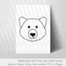 Bear Face SVG Files, Simple Outline Bear Drawing Vector File for ...