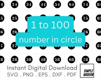 Numbers In Circles 1 50 Numbers Design 1 To 50 Royalty Free Vector