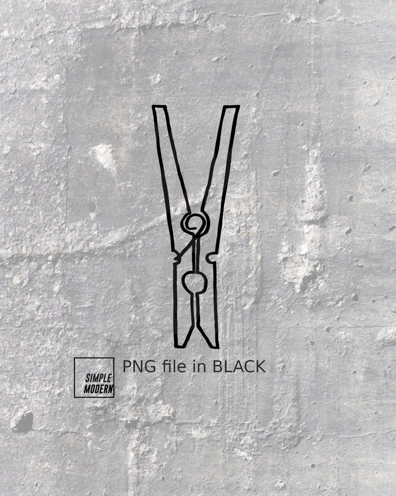 Laundry Peg SVG, Clip for Hanging Clothes on Drying Line, Hand-drawn ...