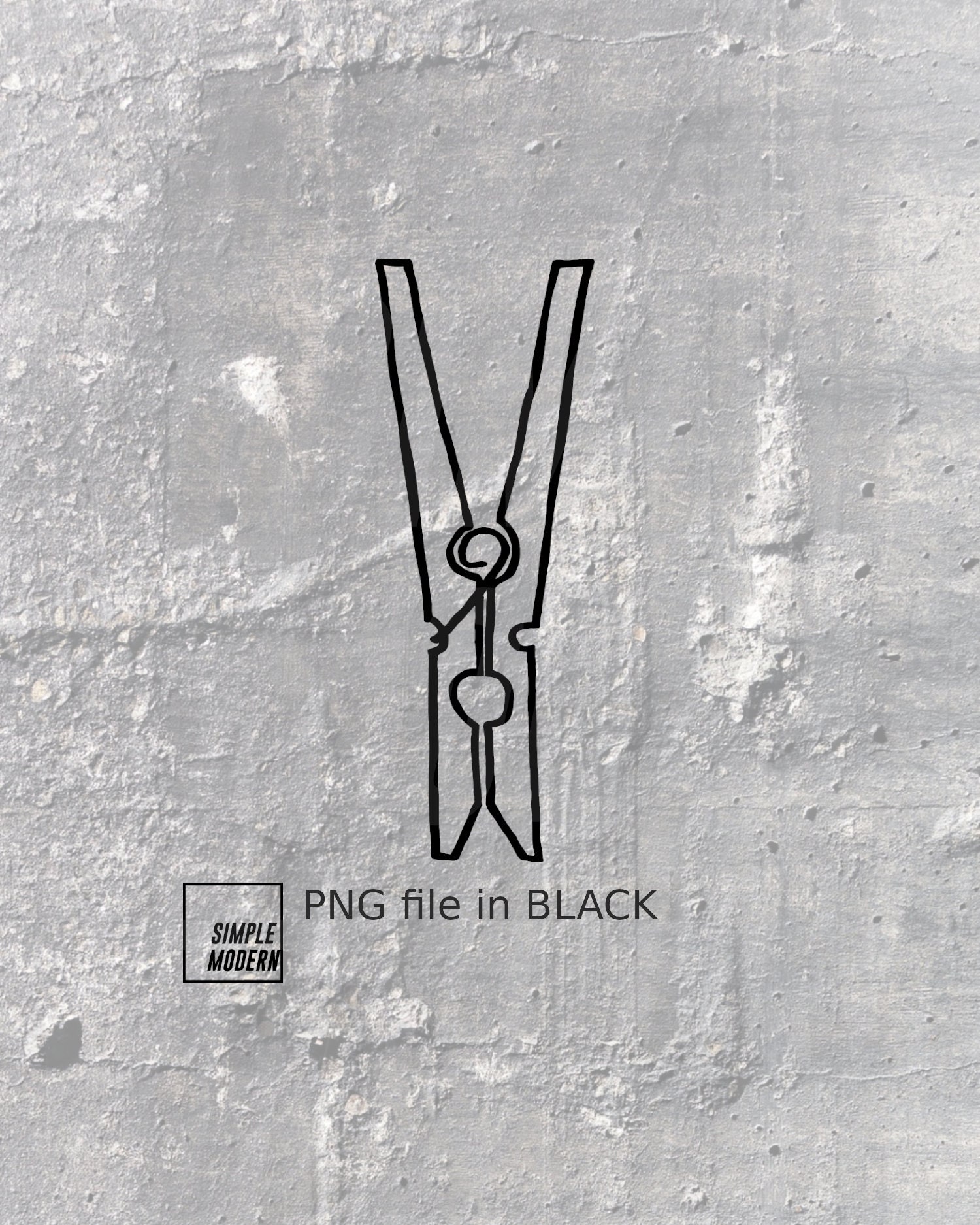 Laundry Peg SVG, Clip for Hanging Clothes on Drying Line, Hand-drawn ...