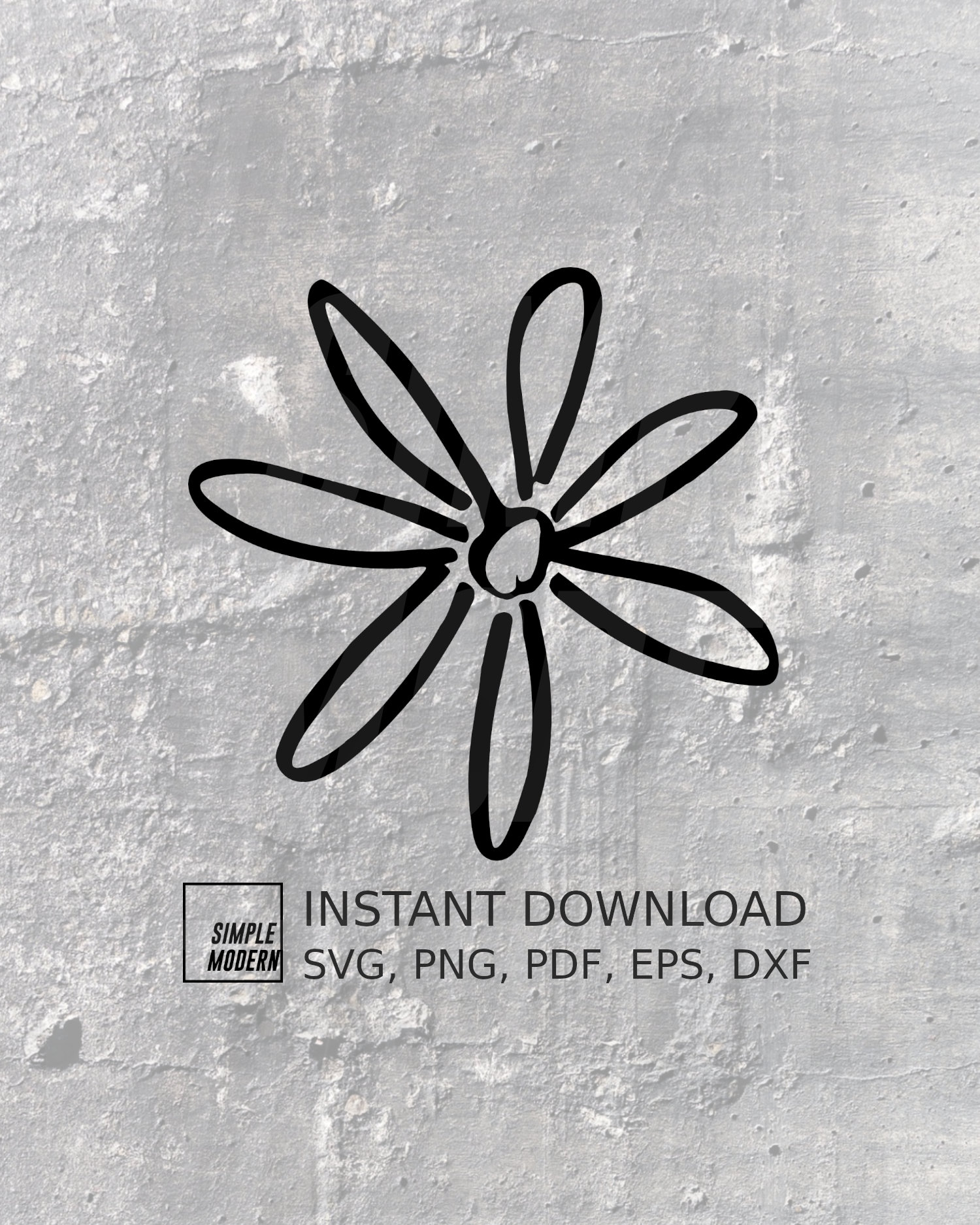 Hand Drawn Flower SVG, Spring Blossom Floral Sketch, Instant Digital ...