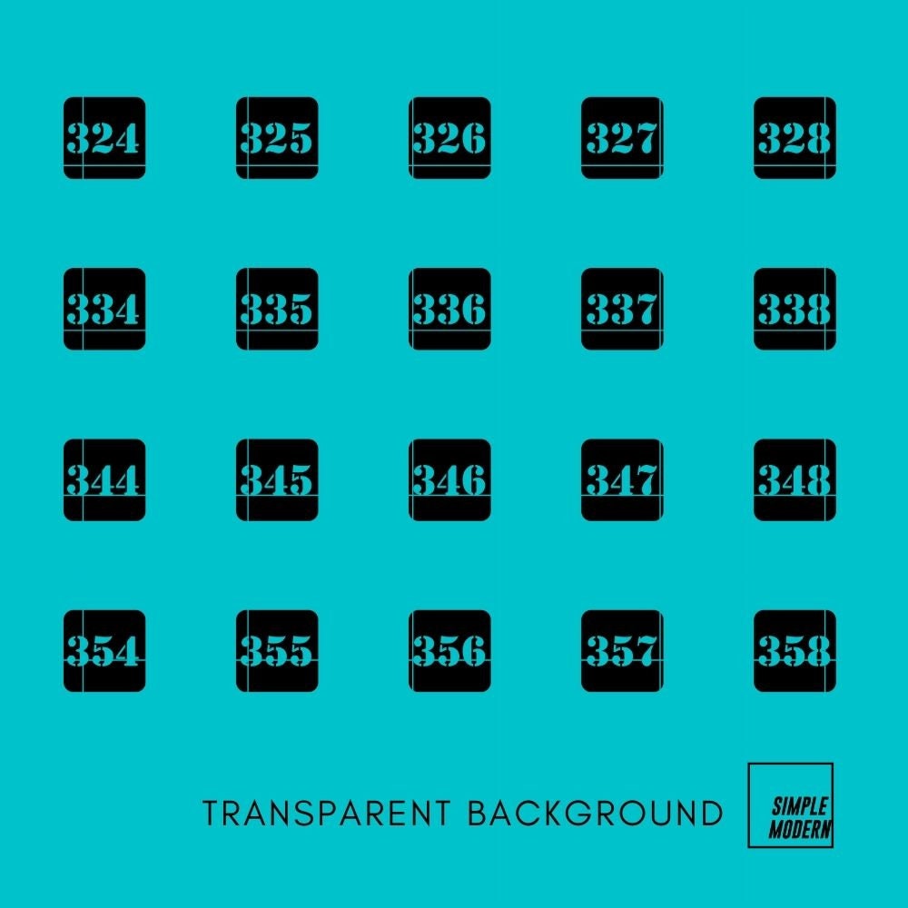 1 to 500 Number SVG, Digits Cut Out in Squares, Instant Download Number ...