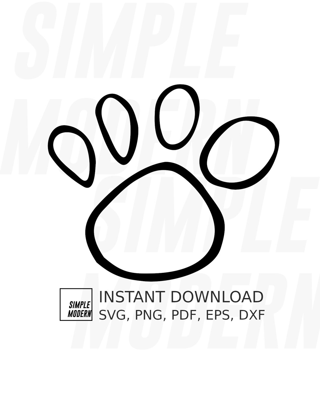 Paw Print SVG Files, Dxf, Eps, Vector Files Instant Digital Download ...