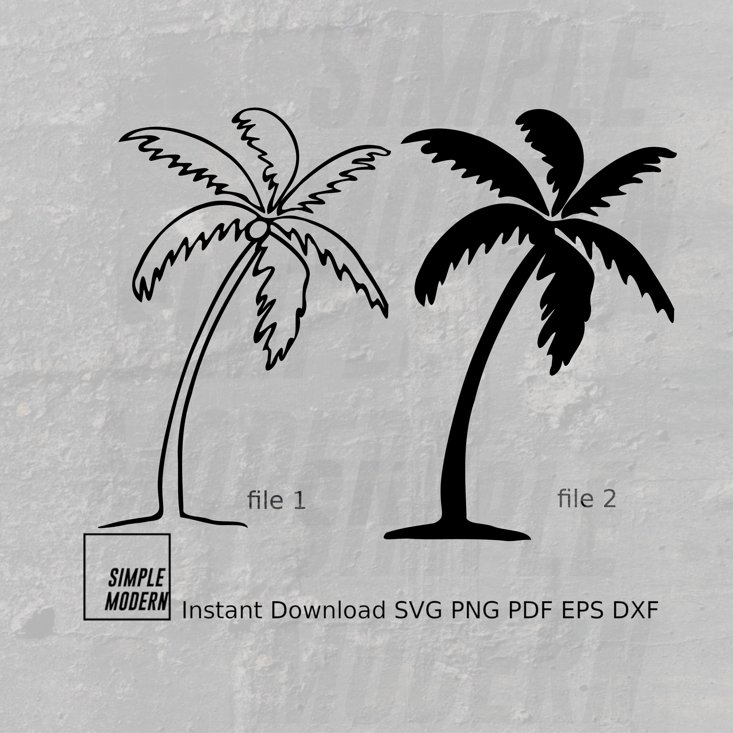 Palm Tree SVG for Cricut Silhouette Eps Png Dxf Pdf Instant - Etsy