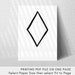 Hand Drawn Diamond SVG, Cute Rhombus Diagonal Square Drawing Outline ...