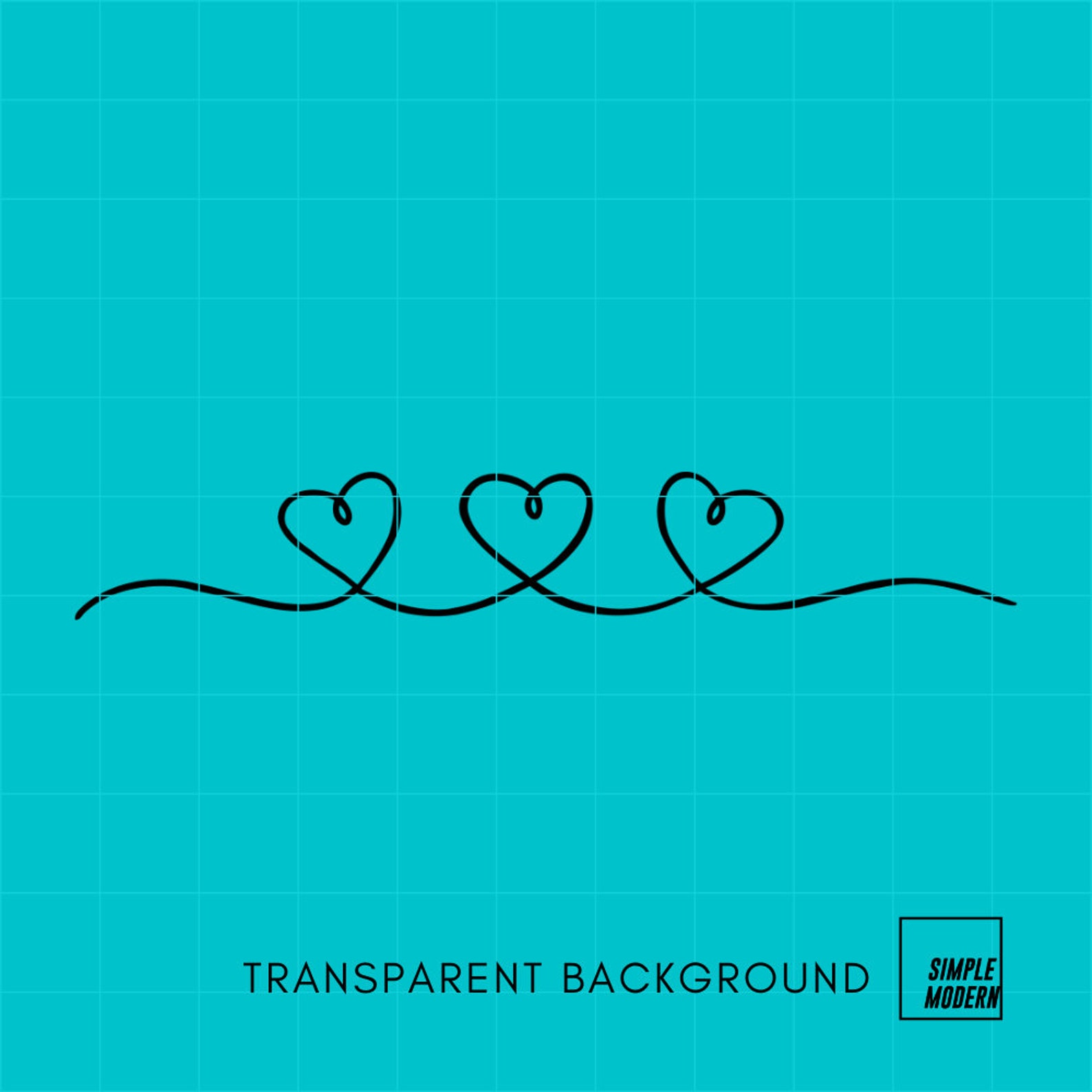Hand Drawn Triple Heart SVG File for Cutting and Printing, Instant ...