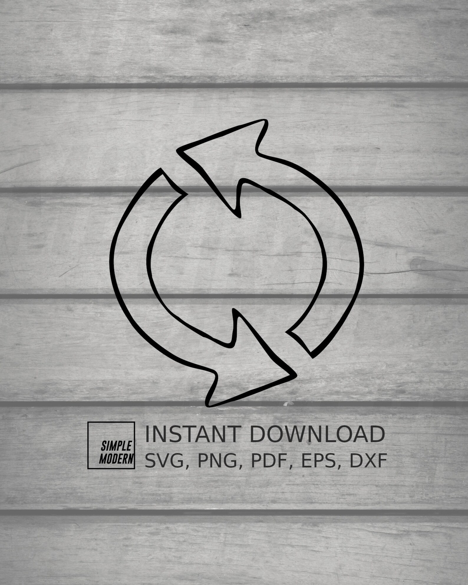 Repeat Arrow Circle Svg File for Cricut, Two Arrows Outline Cut File ...