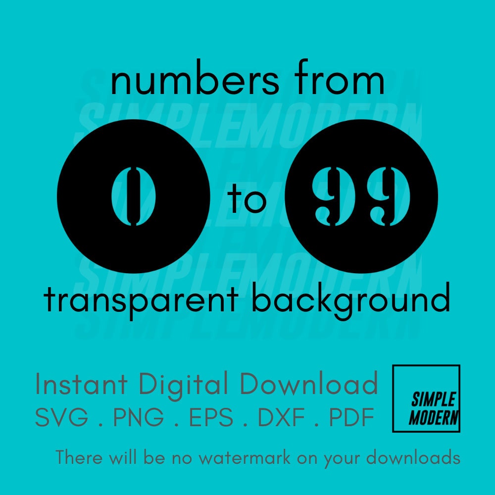 0 to 99 Number Svg,digits in Black Circles, Instant Digital Download ...