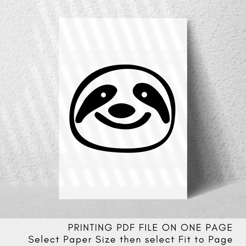 Sloth Face SVG Files, Cute Lazy Slow Happy Sloth Portrait Drawing ...