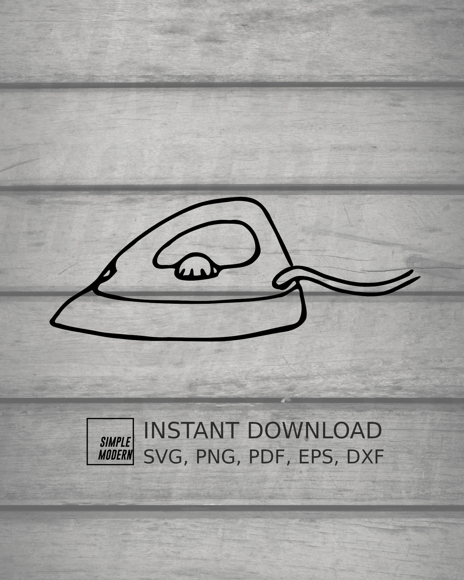 Ironing SVG, Hand-drawn Steam Iron Vector Art, Press Clothes Laundry ...