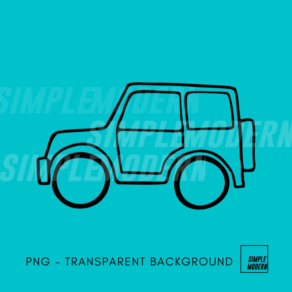 Hand-drawn Compact SUV Outline SVG File for Cutting, Instant Download ...