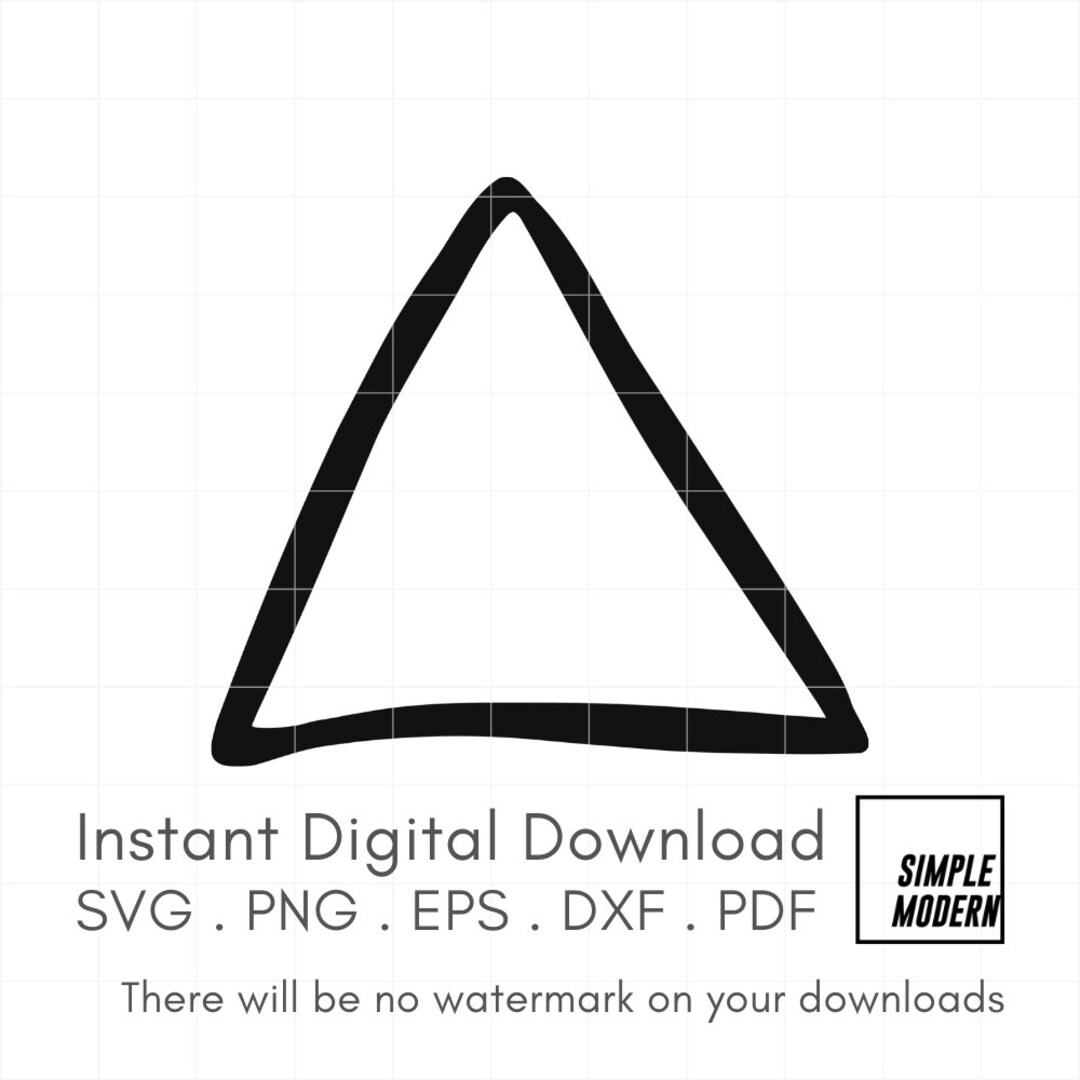 Hand Drawn Simple Triangle SVG, Geometric Shape Drawing Outline ...